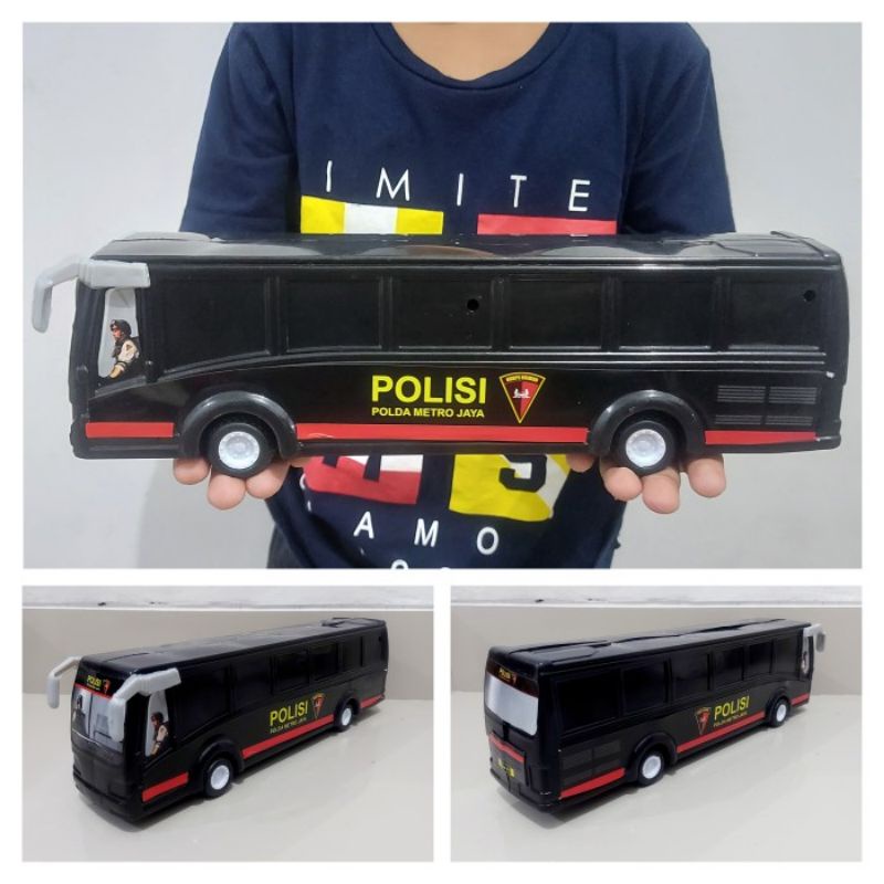 Police Bus Car Toy - Miniature Brimob Police Bus Pushing for Boys ...