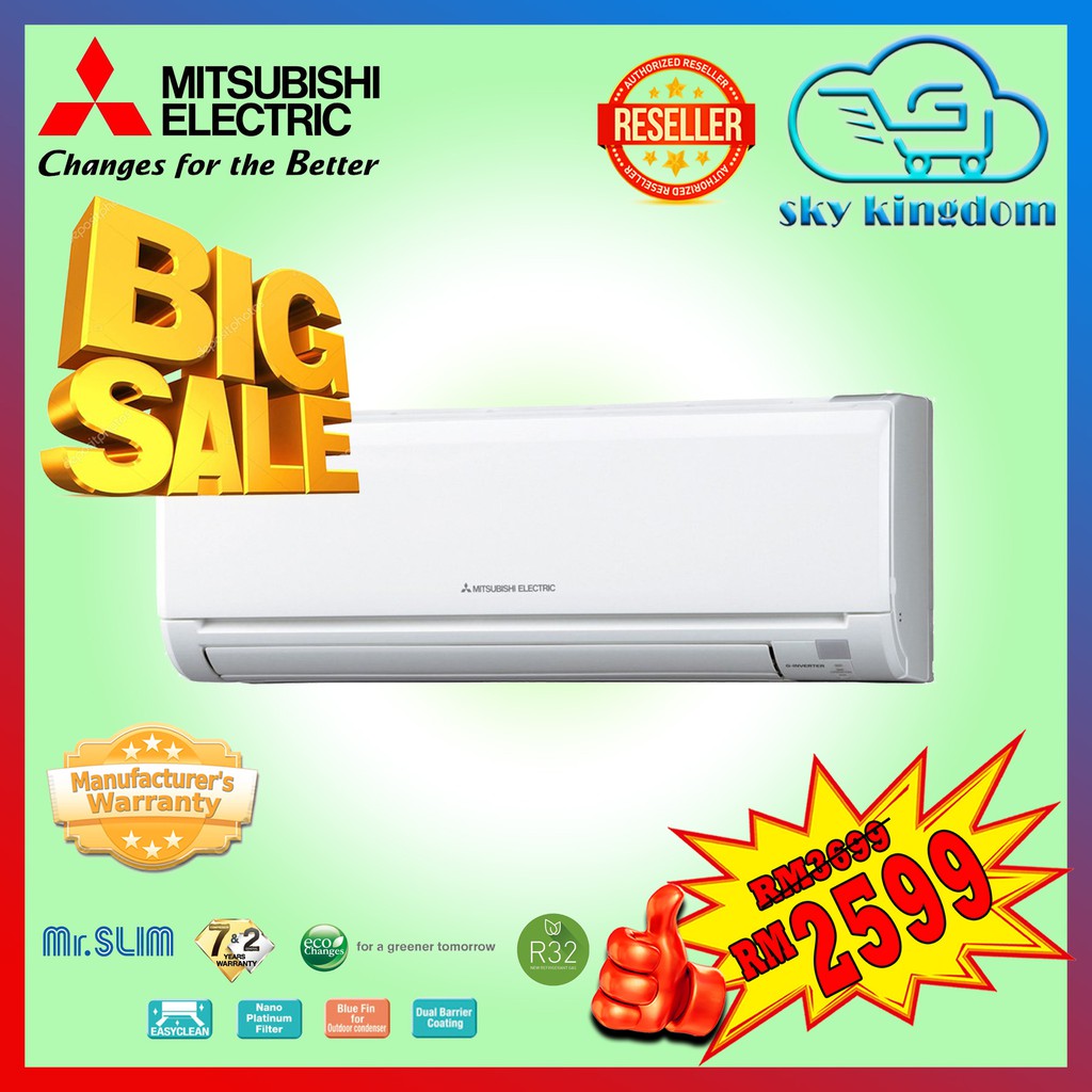 Mitsubishi MSY-GK18VA/MUY-GK18VA Air Cond 2.0Hp Deluxe Inverter Gas R410A | Shopee Malaysia