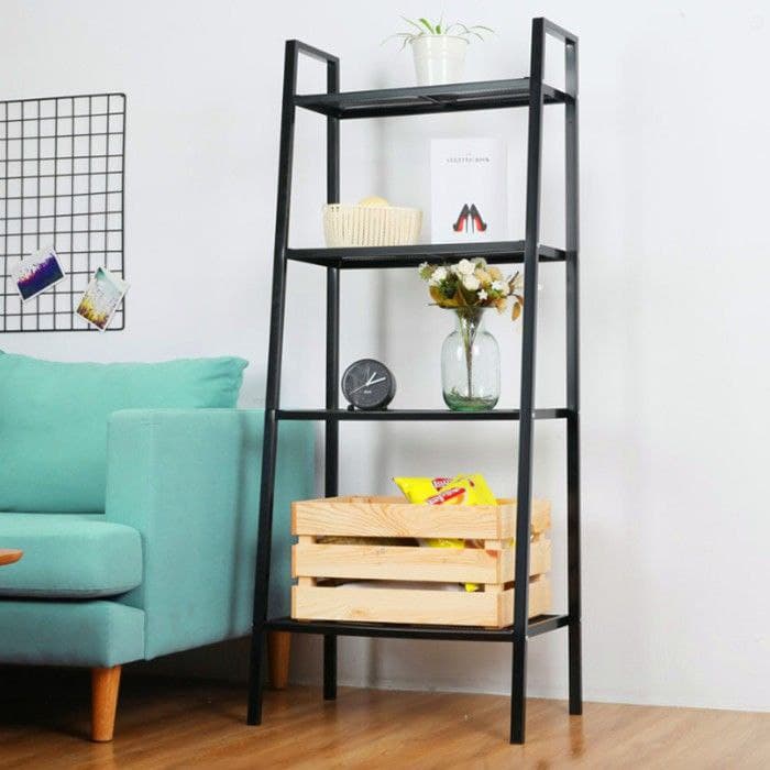 Rak Besi Buku Kitchen Storage Shelve Book Rack 4 Tier Multipurpose ...