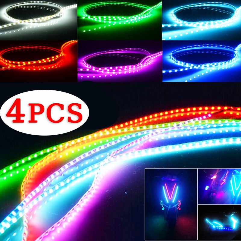 (4PCS) 45CM LED Light Belt, Used For Motorcycle And Car Decoration ...