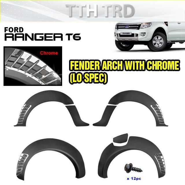 HC-CARGO Ford Ranger T6 2011-2015 New Design Fender Arch with Chrome ...