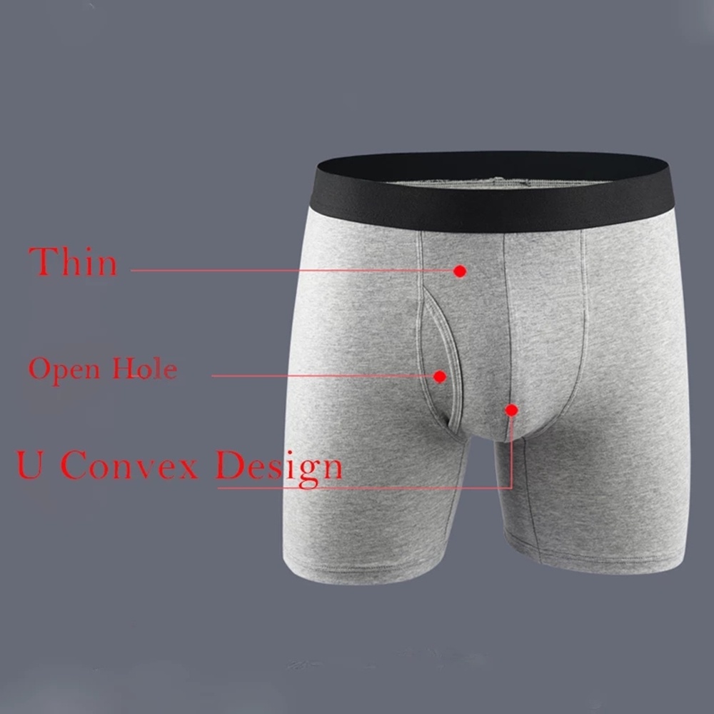Men's Long Boxer Cotton Anti-rub Plus Size Men Underwear | Shopee Malaysia