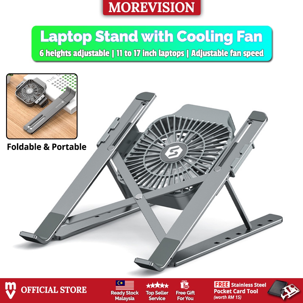 Collapsible Laptop Stand with Fan Portable Holder Desktop Booster ...