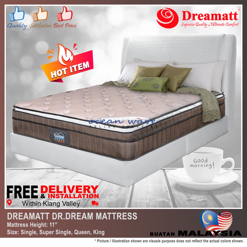 FREE DELIVERY BEST BUY 11 DREAMATT DR. DREAM SPRING MATTRESS SIZE SINGLE SUPER SINGLE QUEEN AND KING Shopee Malaysia
