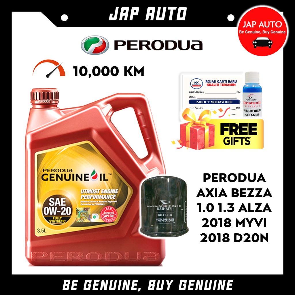 Perodua All Axia Bezza 1.0 1.3 Myvi D20N 2018 G3 Genuine 0W-20 0W20 ...