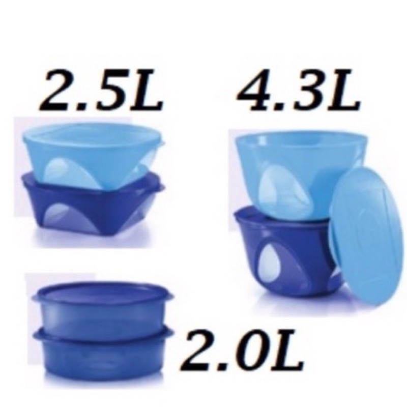Tupperware outdoor dining bowl royale blue | Shopee Malaysia