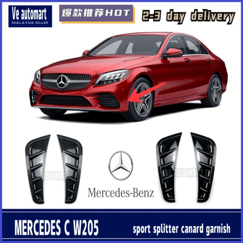 Vemart mercedes benz C CLASS W205 sport front bumper Splitter canard ...