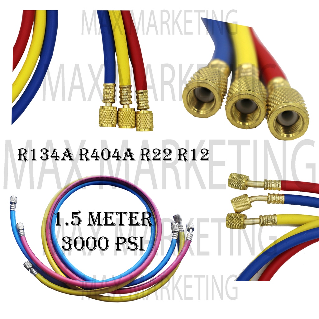 ALi R134a R22 Charging Hose R134a R22 R404a R12 Manifold Gauge Aircond Refrigeration Gas Meter ...