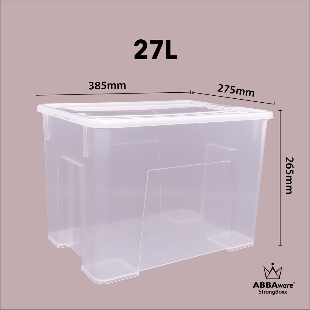 Abbaware Clear Storage Box Transparent (30L/50L/80L) Kotak Simpanan ...