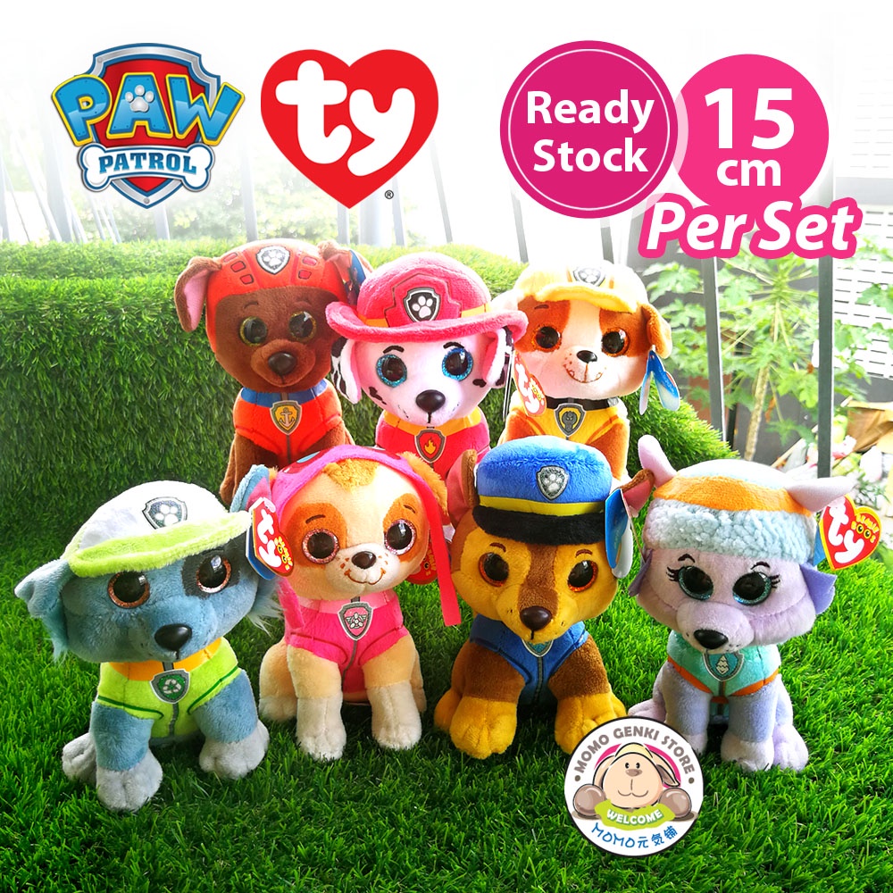 TY PAW Patrol Chase Marshall Zuma Rocky Skye Rubble Everest Tracker ...