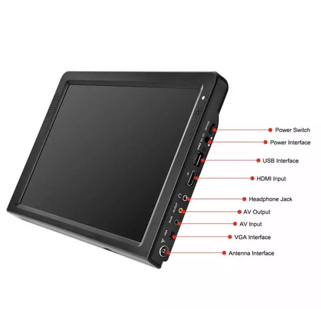 15.6" / 14" Portable LED HD Color Digital TV Monitor, DVB-T2 / MYTV ...