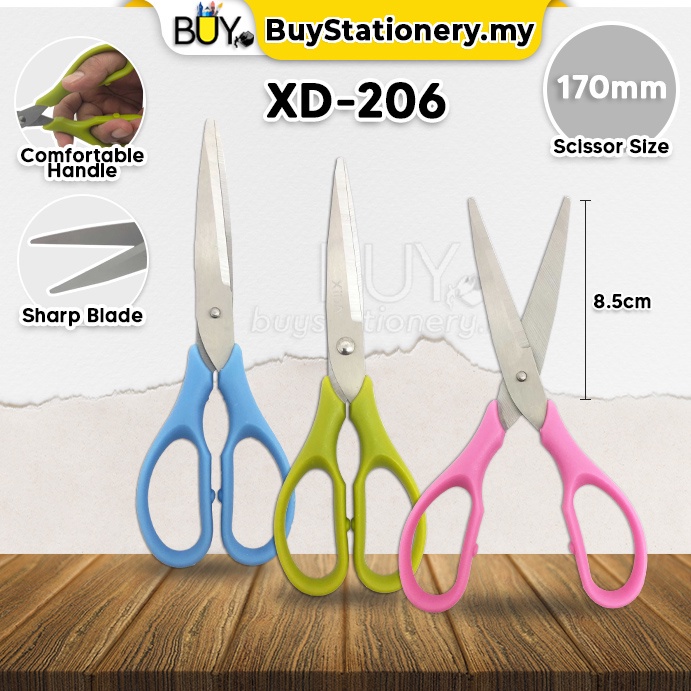 XIDA Sharp Scissors Stainless Steel Cutter Gunting Paper - (1s/CARD) Gunting Kertas Scissors ...