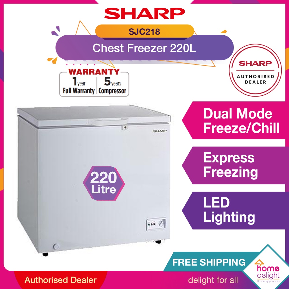 Sharp Chest Freezer Dual Mode 220L SJC218 | Shopee Malaysia