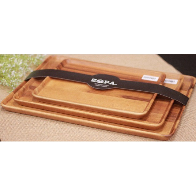 [Zopa] High Quality Acacia Rectangular Wood Tray / Wooden Tray | Shopee ...