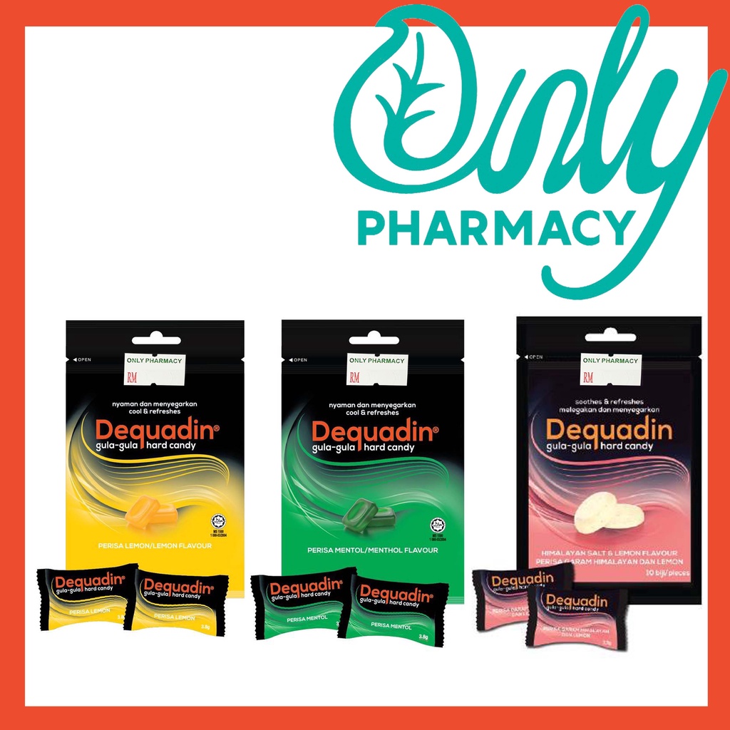 Dequadin Hard Candy 35g or 38g 10's (Zip) Menthol/ Lemon/ Himalayan ...