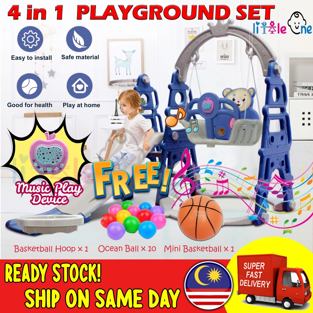 PARIS TOWER 4 In1 Children Home Indoor/Outdoor Playground Slide Set Kid ...