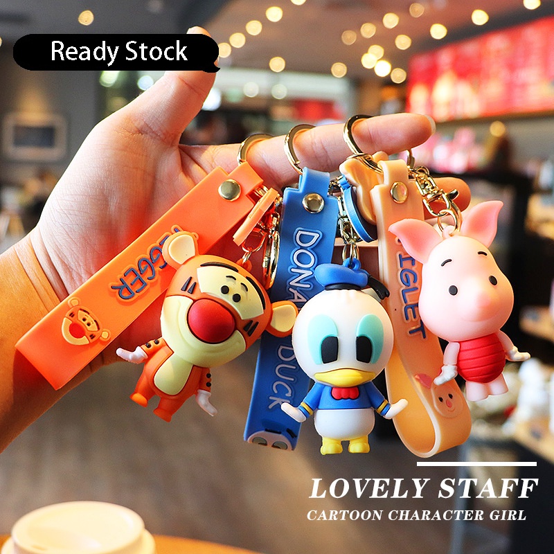 Disney Anime Mickey Mouse Lilo & Stitch Figure Keychains Minnie Donald ...