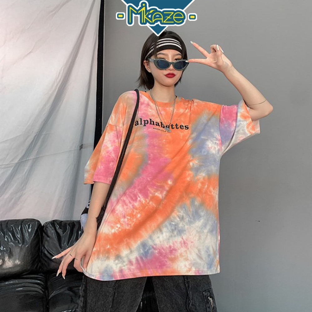 MIKAZE - XIN YEE Tie-dye printed short-sleeved oversize loose T-shirt ...