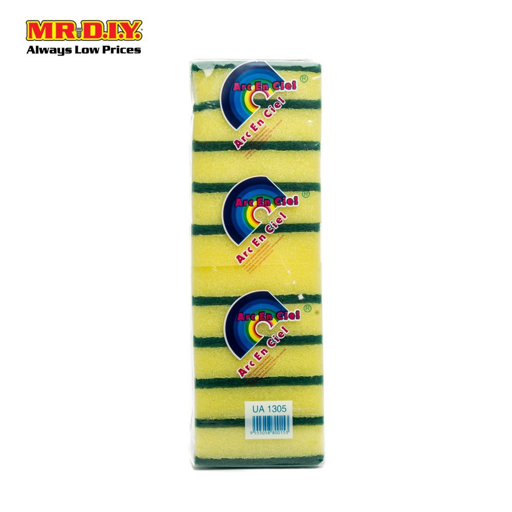 ARC EN CIEL Dual-Sided Sponge Cleaning Multi-Purpose Scouring Pad ...