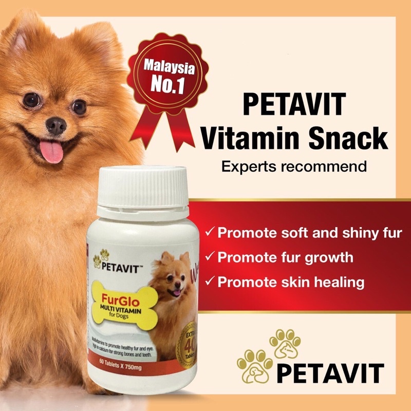Petavit FurGlo Multivitamin For Cats & Dogs Jaga Bulu 60Tablets | Shopee Malaysia