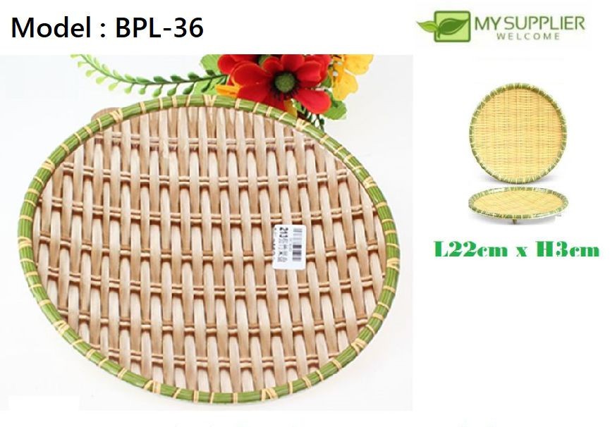 BPL-36 22cm Bamboo Design Round Plastic Dessert Plate/Pinggan Plastik ...