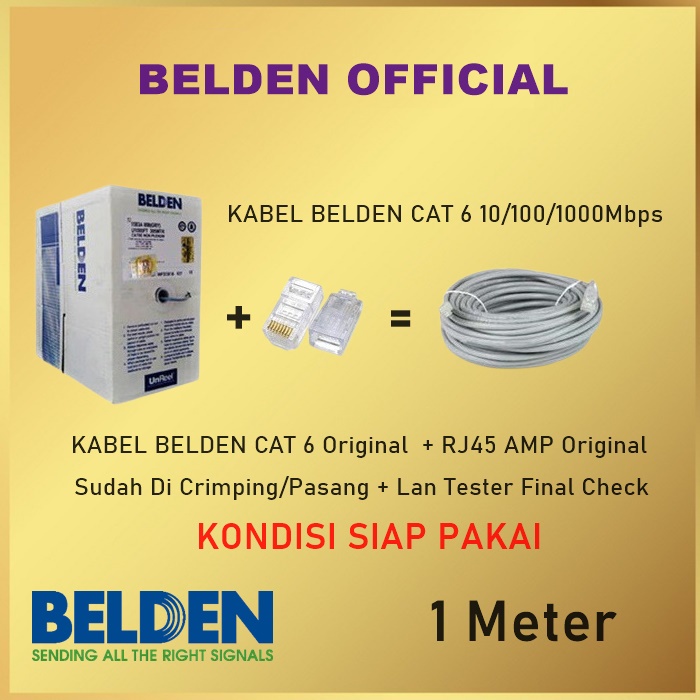 Belden Cat 6 Lan Cable USA Retail UTP Cat6 Cable Ready to Use 1 Meter ...