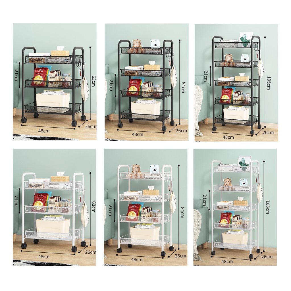 Rak Beroda Dapur Mesh Trolley Rack Kitchen bathroom Storage Hooks 0117 ...