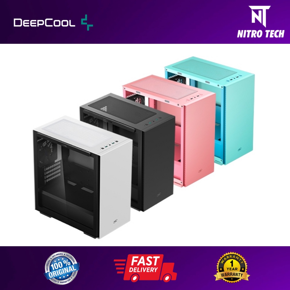 Deepcool Macube 110 TG mATX Desktop PC Case (Black / White / Green ...