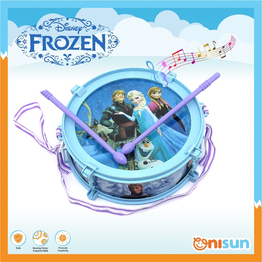 Frozen Elsa Rattle Drum with Sticks Educational Toy for Kids (Mainan ...