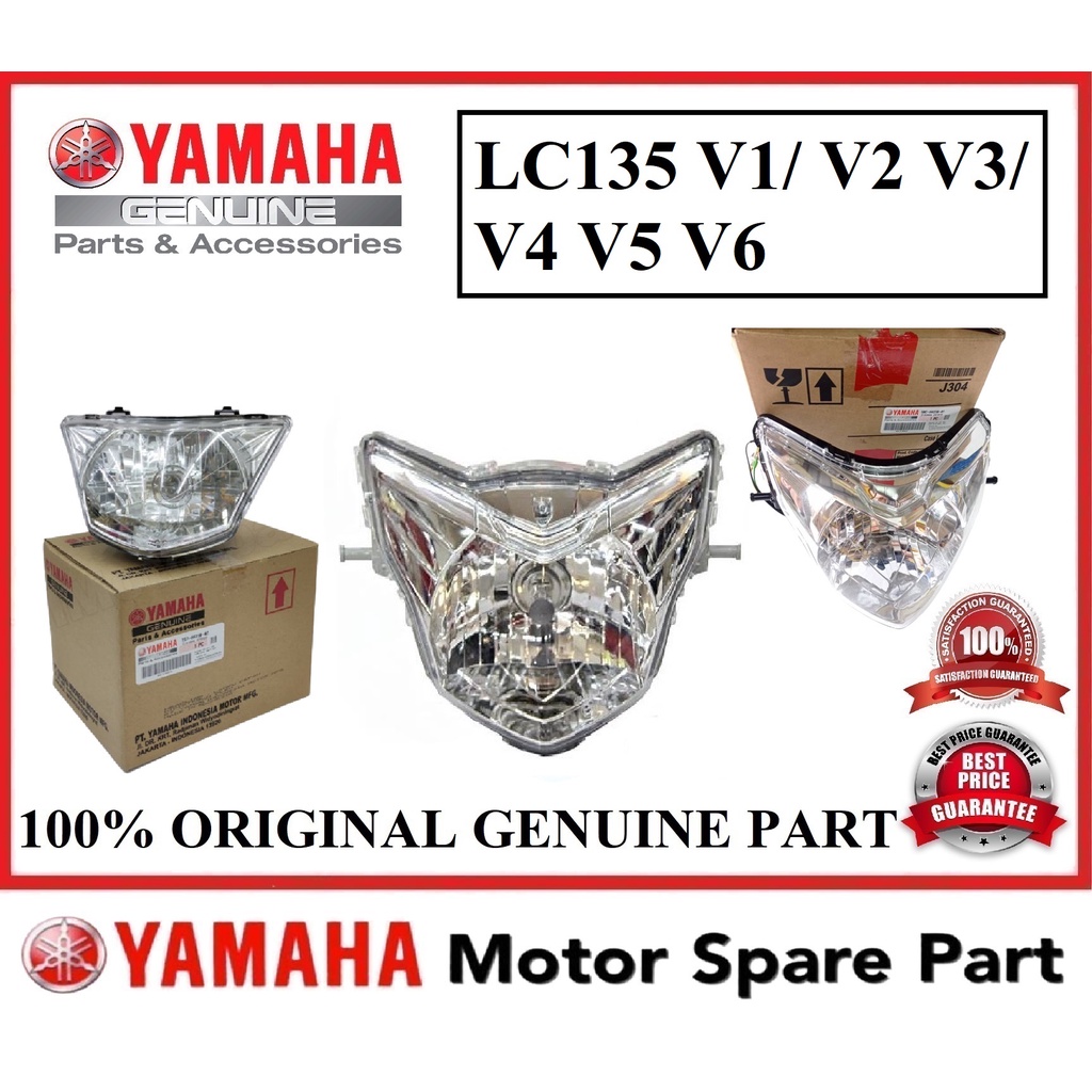 (100% ORIGINAL) YAMAHA LC135 HEAD LAMP ASSY HEADLAMP HEAD FRONT LIGHT LAMPU DEPAN BESAR V1 V2 V3 ...