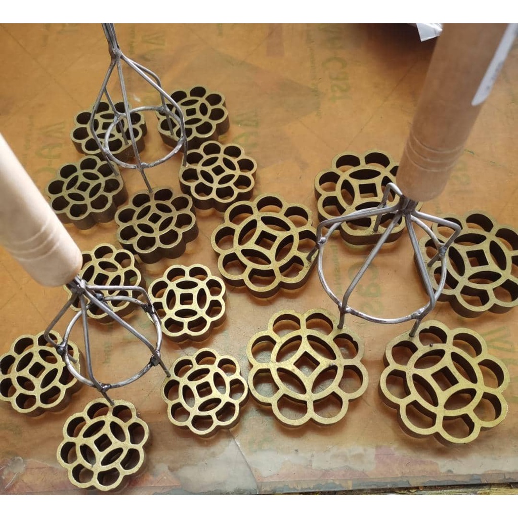 Acuan Kuih Loyang kembar 5 saiz 5.4cm /6cm/7.8cm tembaga Kuih rose ...