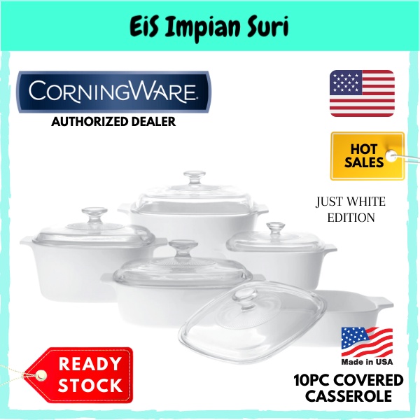 (Ready Stock!!) Corningware Classic Just White 10pcs Covered Casserole ...