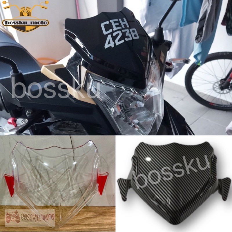 SYM VF3I VISOR WINDSHIELD CARBON CLEAR SMOKE | Shopee Malaysia