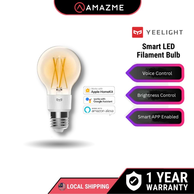 Yeelight Smart LED Filament Bulb E27 Ball Light - Transparent (700lm/6W ...