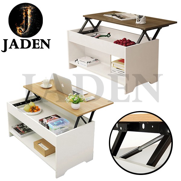 JADEN Modern Minimalist Coffee Table TV Cabinet Living Room Furniture Multi-Function Folding ...