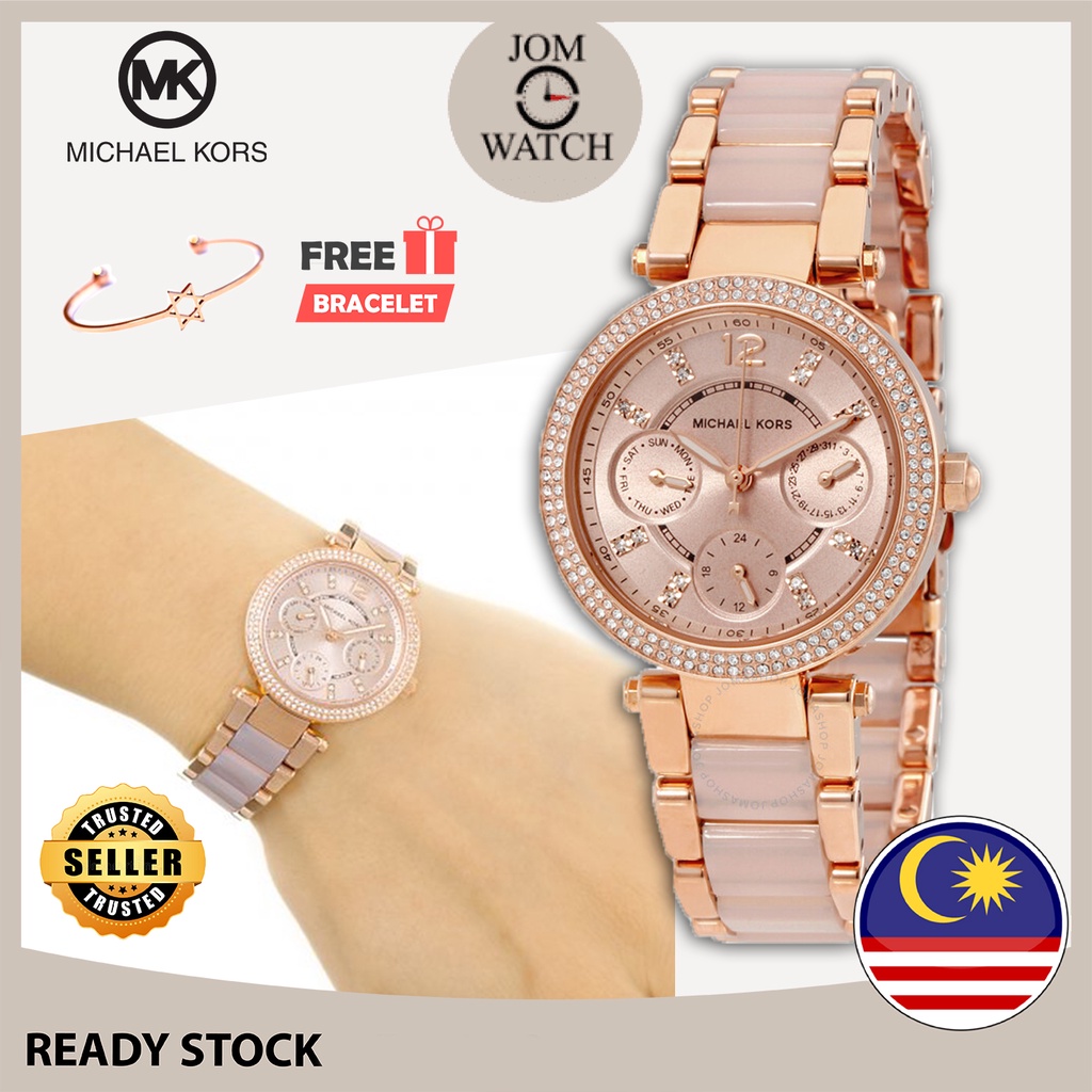 [Authentic] MICHAEL KORS MK6110 Rose Dial Rose Gold-tone Watch (2 Years ...