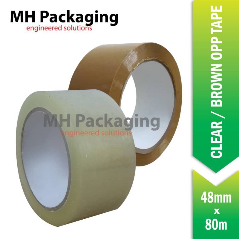 OPP PACKAGING TAPE CLEAR/BROWN 48MM X 80M/90M X 43MICRON/45MICRON ...
