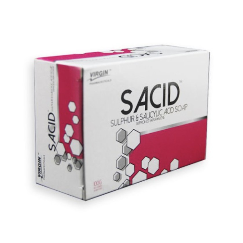 Virgin Pharmaceuticals Sacid Sulphur & Salicylic Acid Soap (100g ...