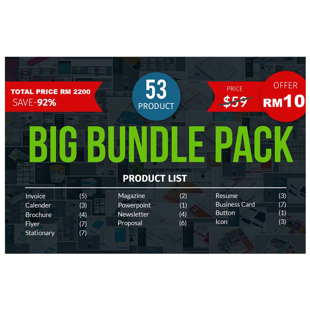 53 Design Big Bundle Template Pack | Shopee Malaysia