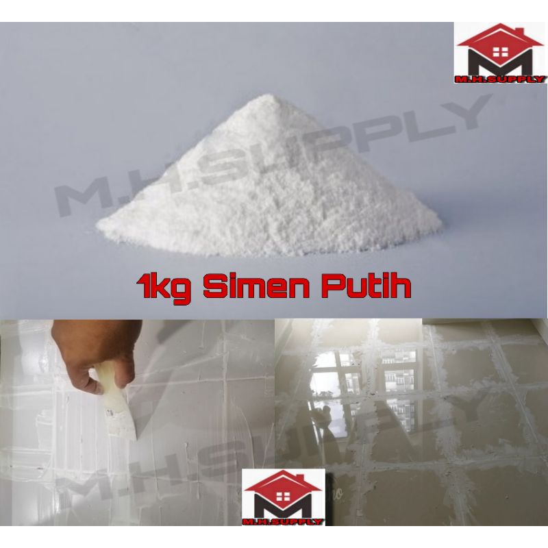 1KG White Cement For Tiles / 1KG Simen Putih Untuk Mozek Grout Jubin ...