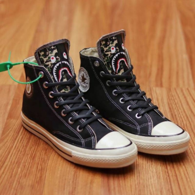 CONVERSE X BAPE 70S HIGH CUT BLACK PREMIUM | Shopee Malaysia