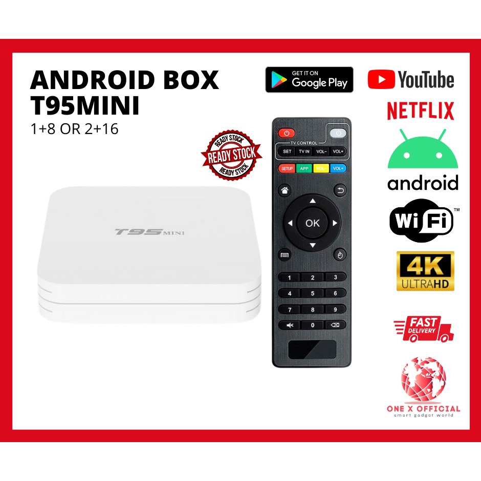 ‼️READY STOCK KL‼️ T95 mini Android Box 10.1 Smart TV Box 1GB+8GB Quad ...