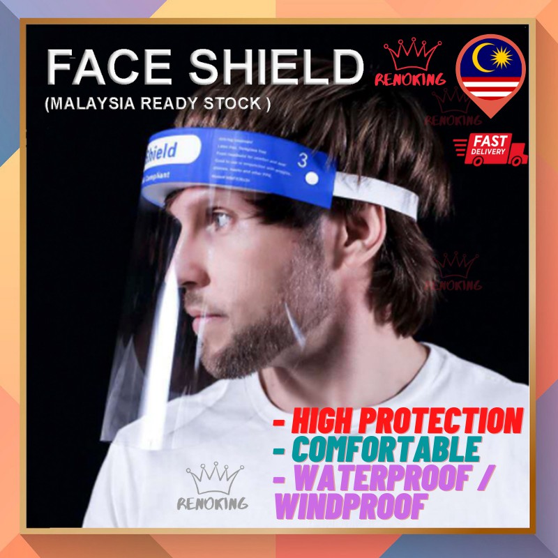 (READY STOCK) Face Shield Protective Mask Full Face Transparent Mask ...