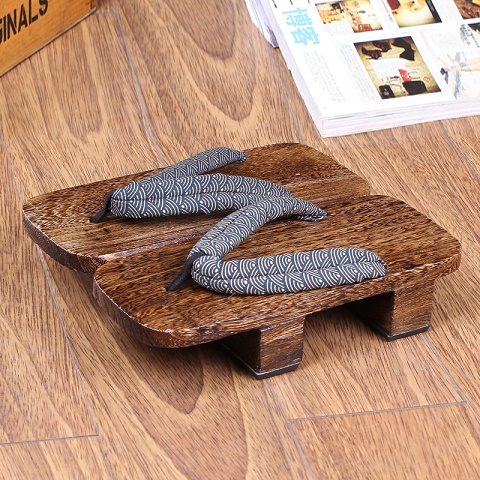 Free Japanese Style Traditional Men's Foot Two-Teeth Kimono Clogs Wide ...