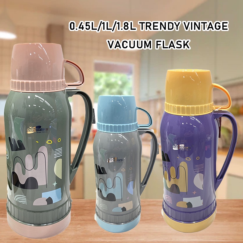 0.45L / 1L / 1.8L Trendy Vintage Vacuum Flask Hot Thermos Bottle FD | Shopee Malaysia