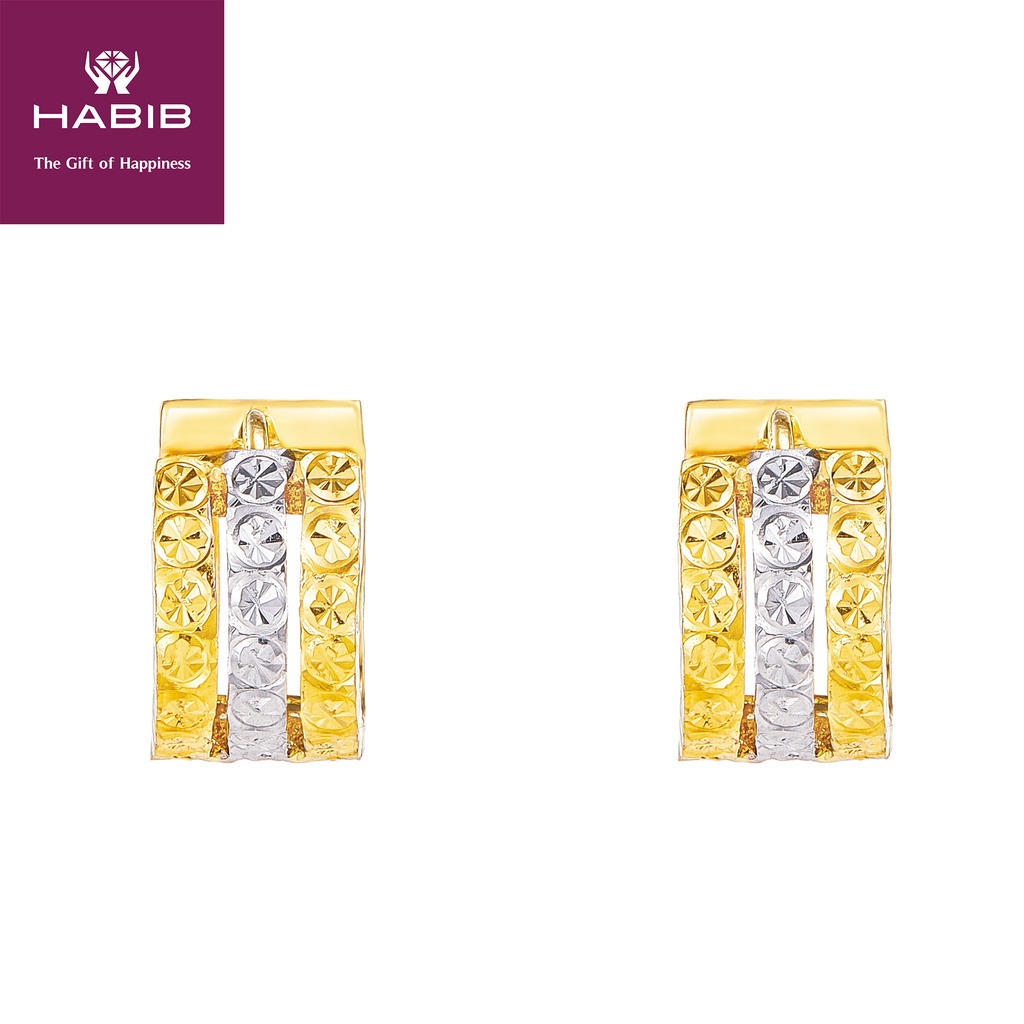 HABIB Oro Italia 916/22k Yellow Gold Earring GE71810121-BI | Shopee ...