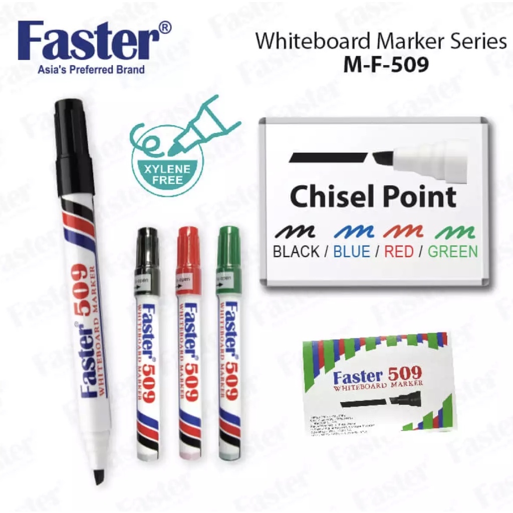 Faster 509 Whiteboard Marker ( 12pcs / Box ) | Shopee Malaysia