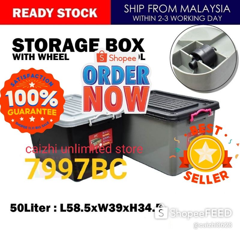 7997 Century Storage Box With Wheel / Bekas Simpanan Dengan Roda 50 ...