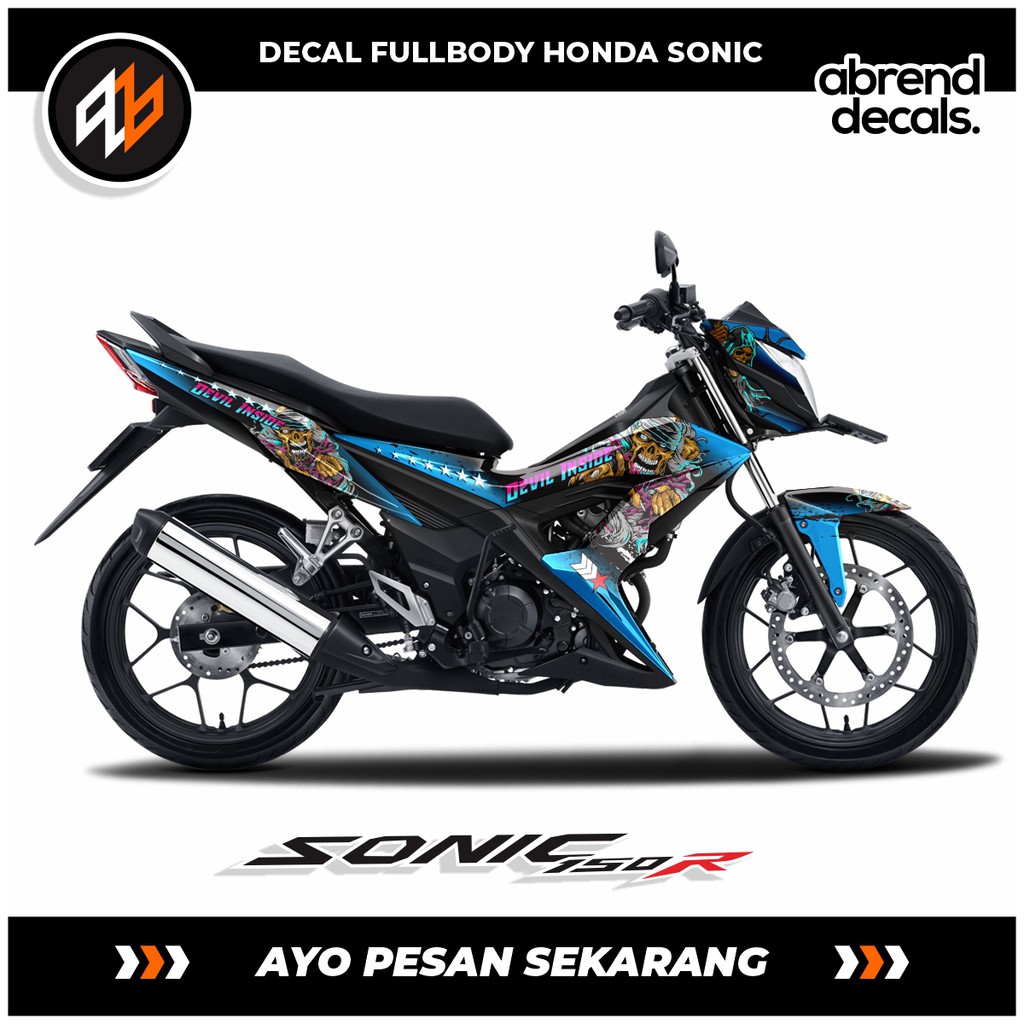 Honda Sonic Custom Skull Fullbody Decal Honda Sonic 150 R Motorbike