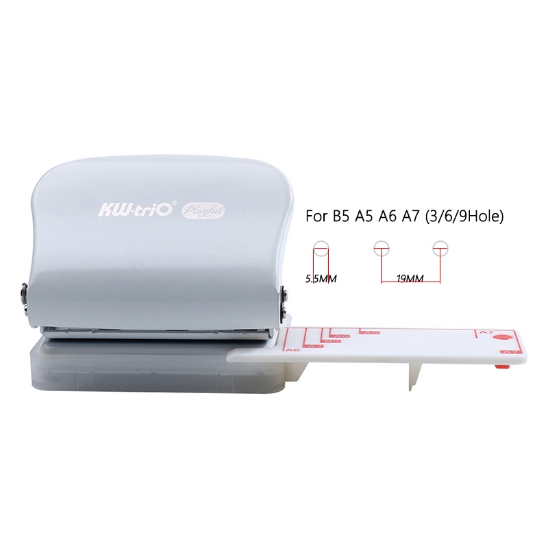 Adjustable Puncher Paper Punch for A7 A6 A5 B5 Spiral Notebook 3/6/9 ...